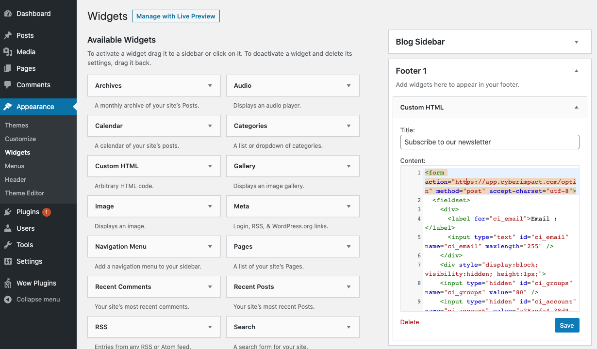 4 ways to connect Cyberimpact to WordPress | Cyberimpact
