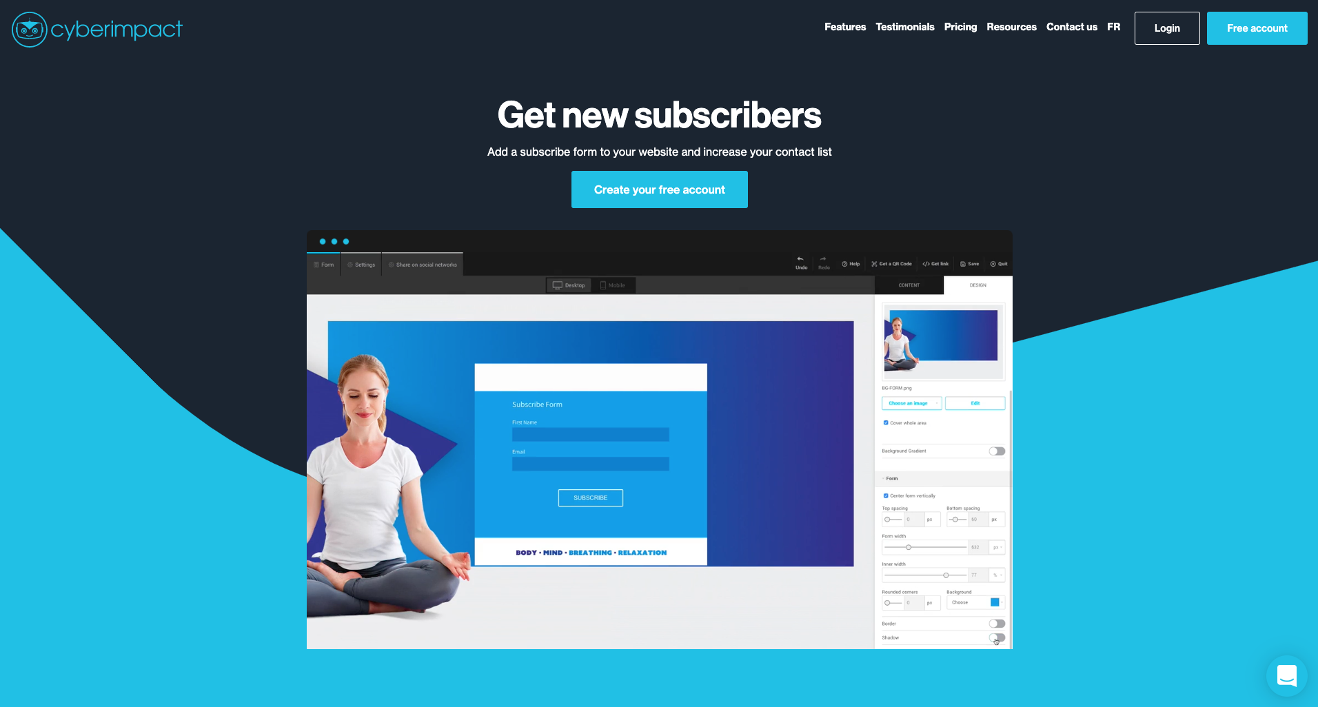 Get new subscribers with subscription forms - Cyberimpact